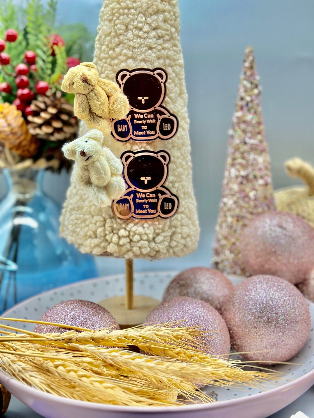 Personalized Teddy Magnet We Can Bearly Wait Party Gifts for - Etsy