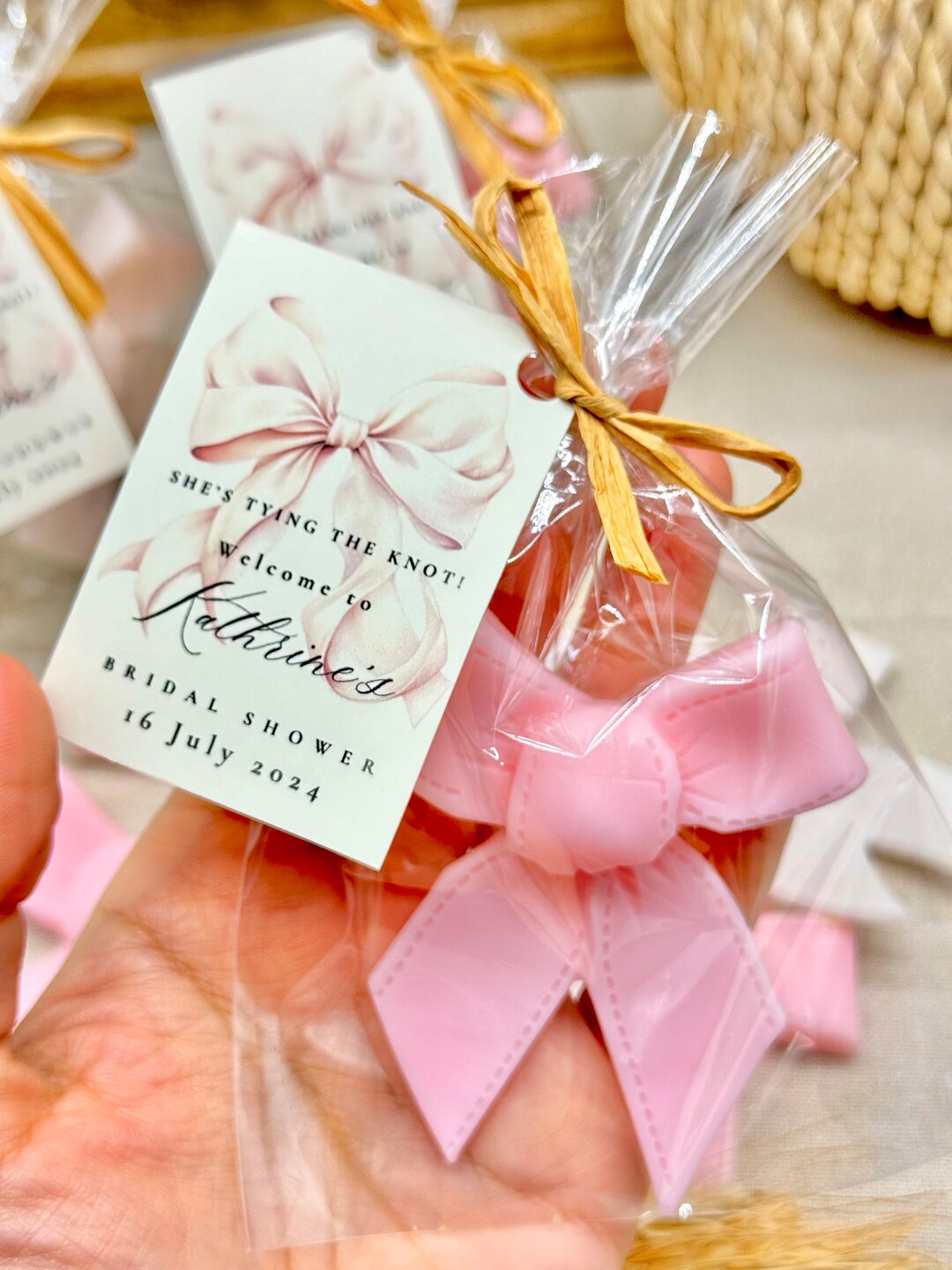 Pink Bow Soap Favors, Beige Pink Soap Favor, Bow and Bow Wedding Gifts ...