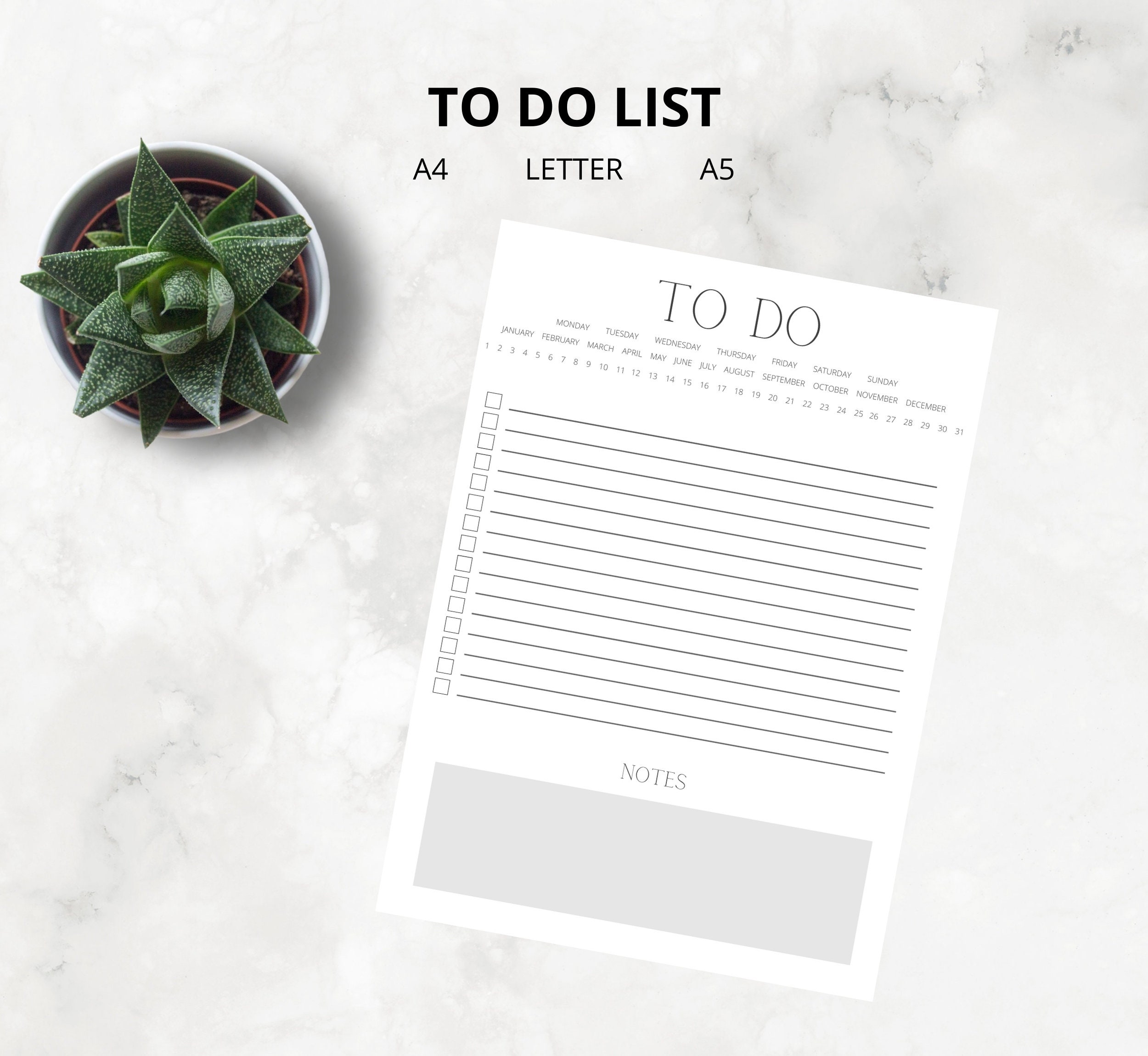 To Do List Printable PDF - Digital Download - Planner - Checklist ...
