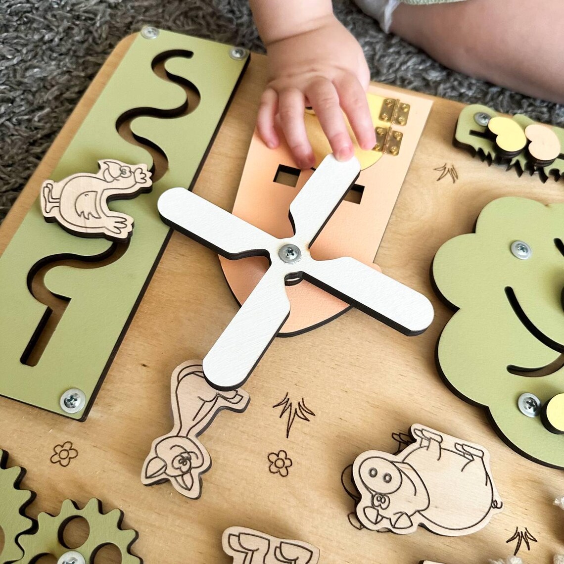 Developmental Board Farm, Busy Board, Personal Montessori Board ...