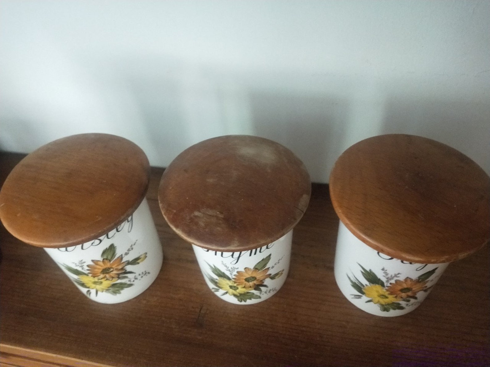 Vintage 1960's 3 X Crown Devon Herb Jars With Lids - Etsy