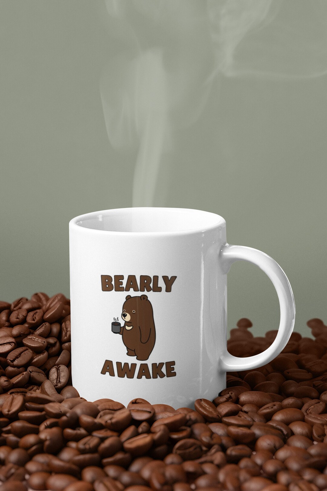 Bearly Awake Mug, Cute Bear Mug, Mug for Gift, Bear Mug, Bearly Awake ...