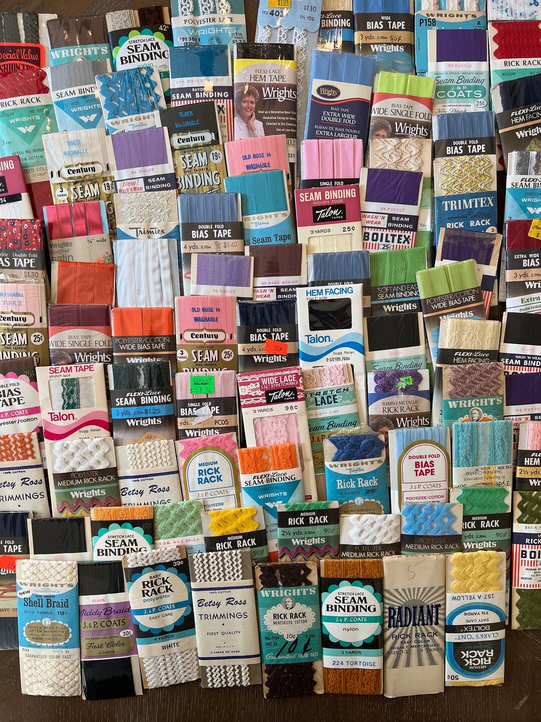 Over 80 Packets of Vintage Seam Binding Bias Tape Lace Trim - Etsy