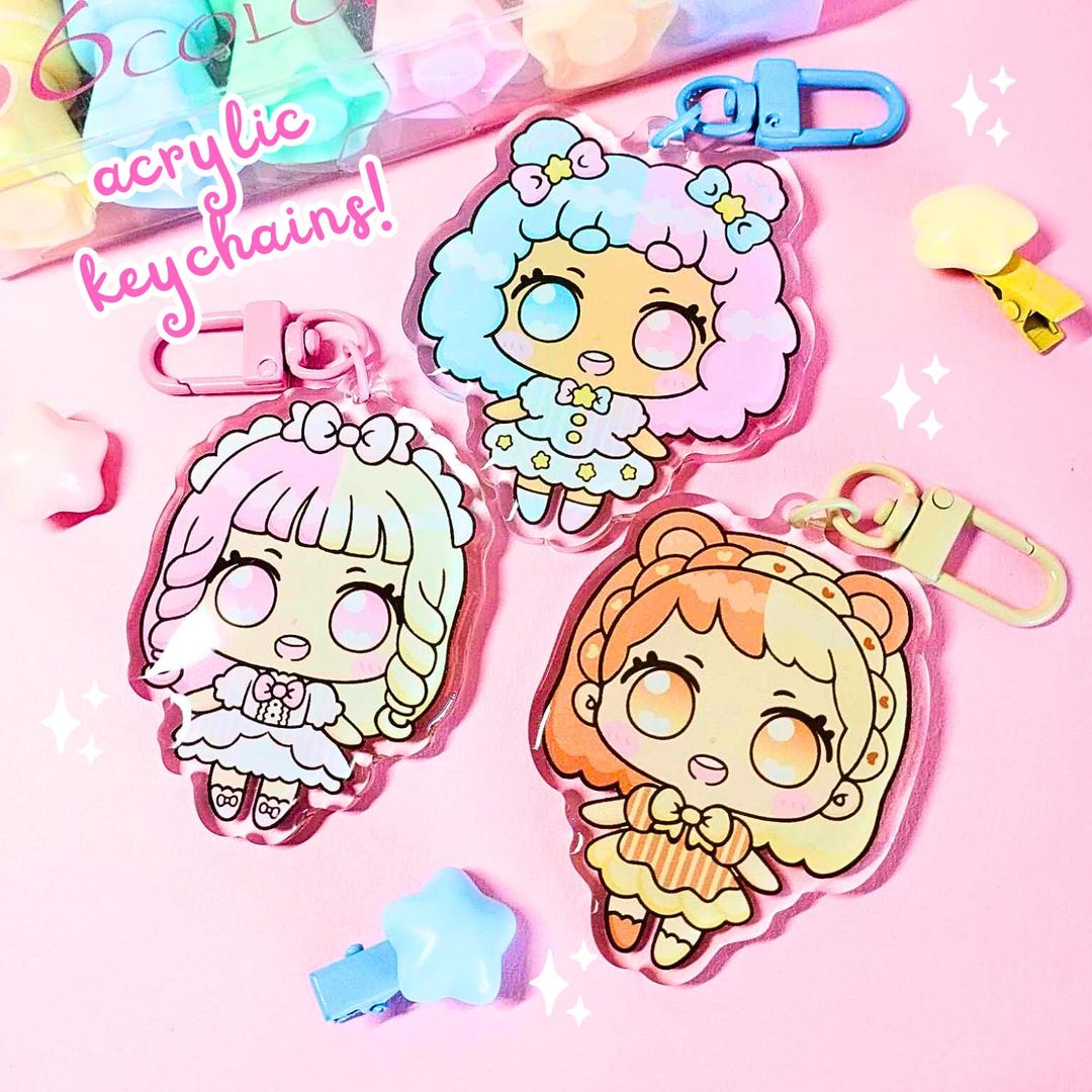 My Sweet Patisserie-cute Kawaii Chibi Acrylic Keychains-kawaii Chibi ...