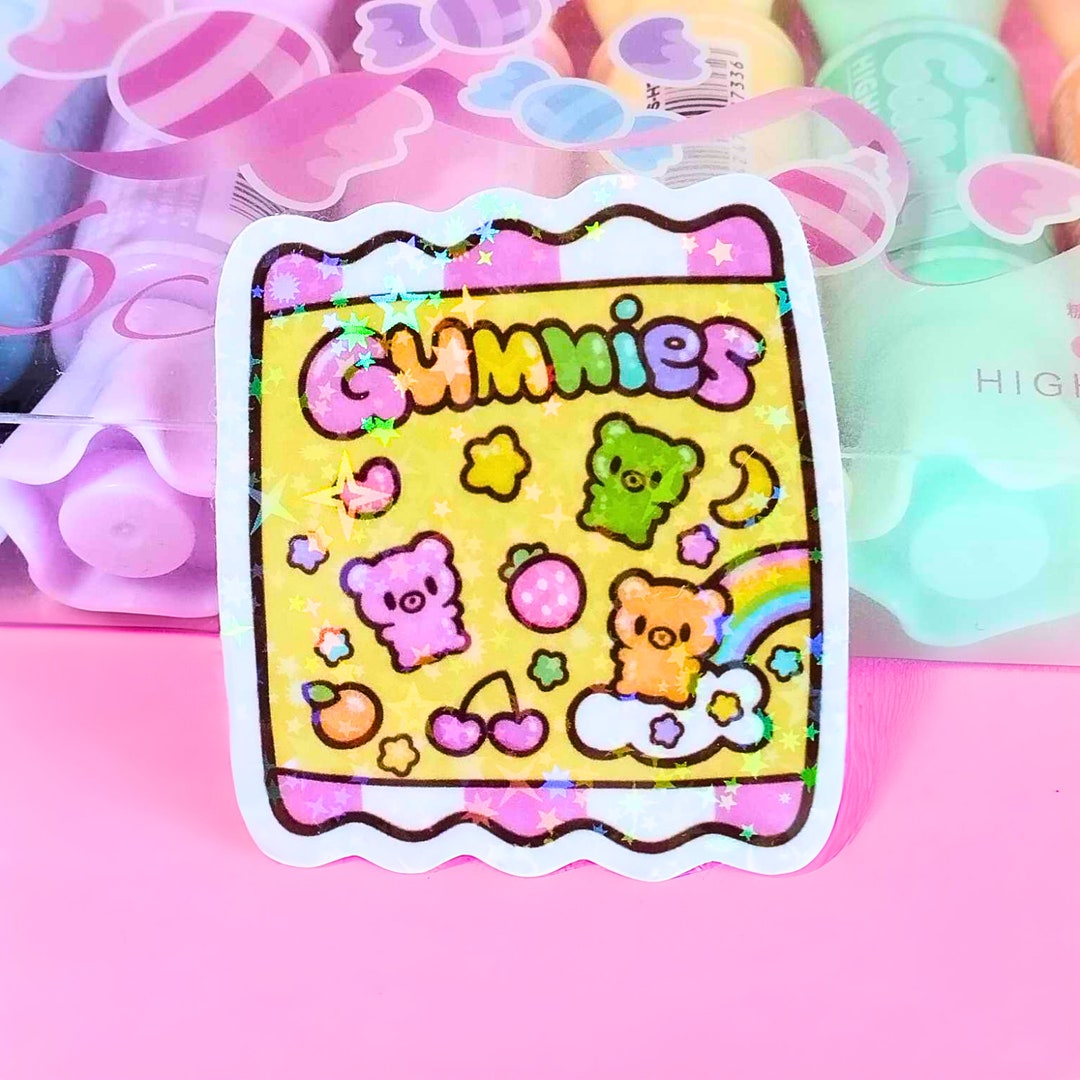 Gummies Holographic Sticker-gummy Sticker-candy Bag Sticker-cute Food ...