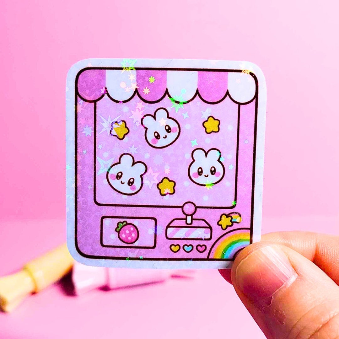 Plushie Claw Machine Sticker-kawaii Aesthetic Sticker-bunny Arcade Claw ...