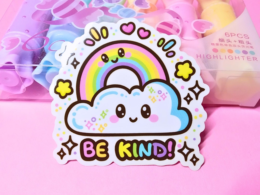 Be Kind Sticker-cute Clear Stickers-kindness Stickers-cute Motivational ...