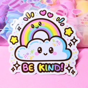 Be Kind Sticker-cute Clear Stickers-kindness Stickers-cute Motivational ...