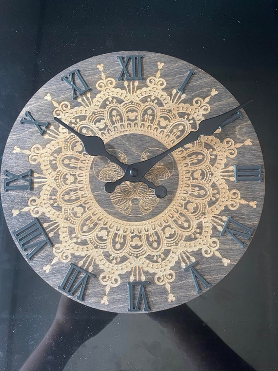 Laser Engraved Clock Customizable | Etsy