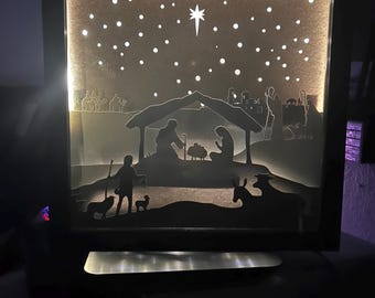 Wooden Nativity Shadow Box - Etsy