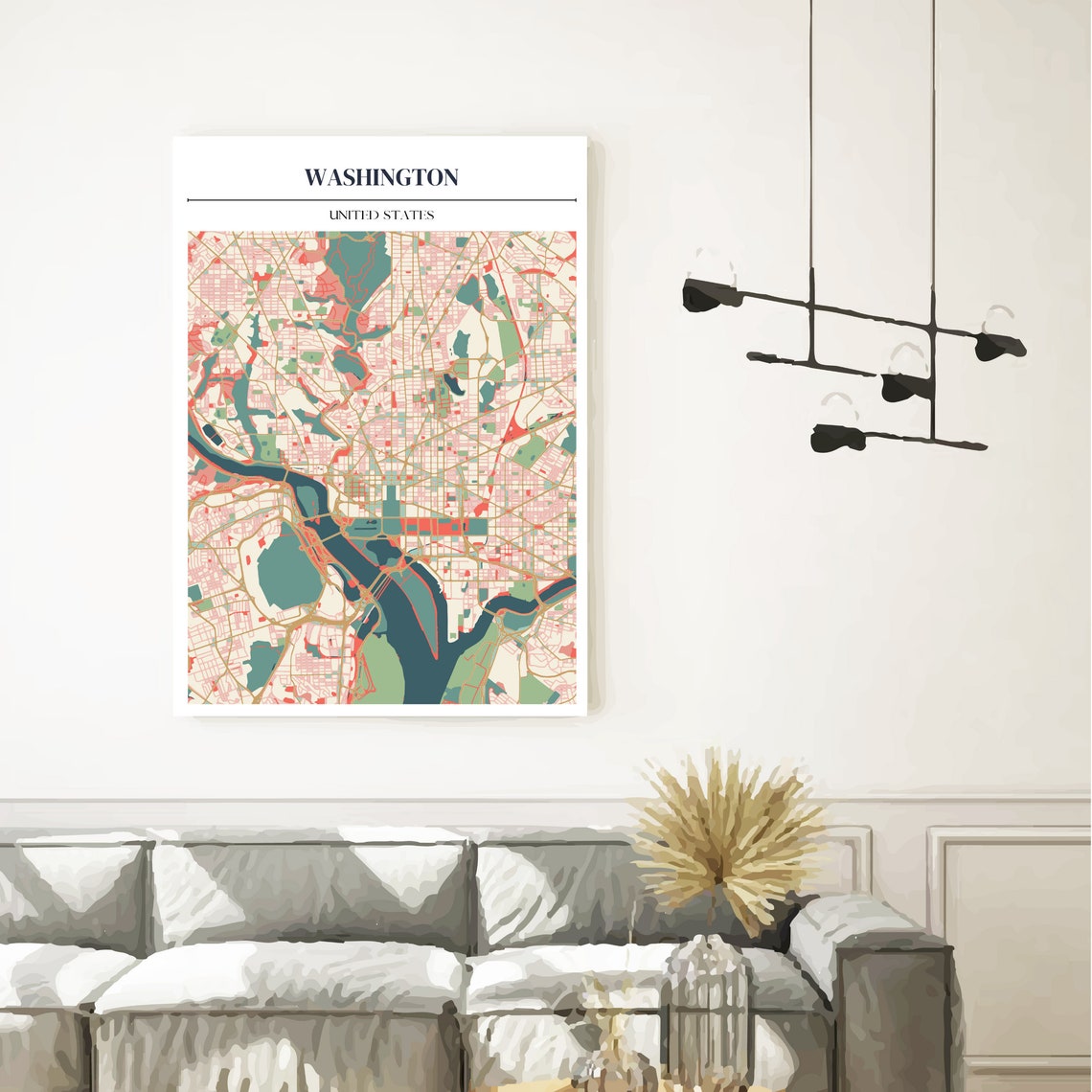 Printable Custom Map, City Map Print, City Map Digital Print, Custom ...
