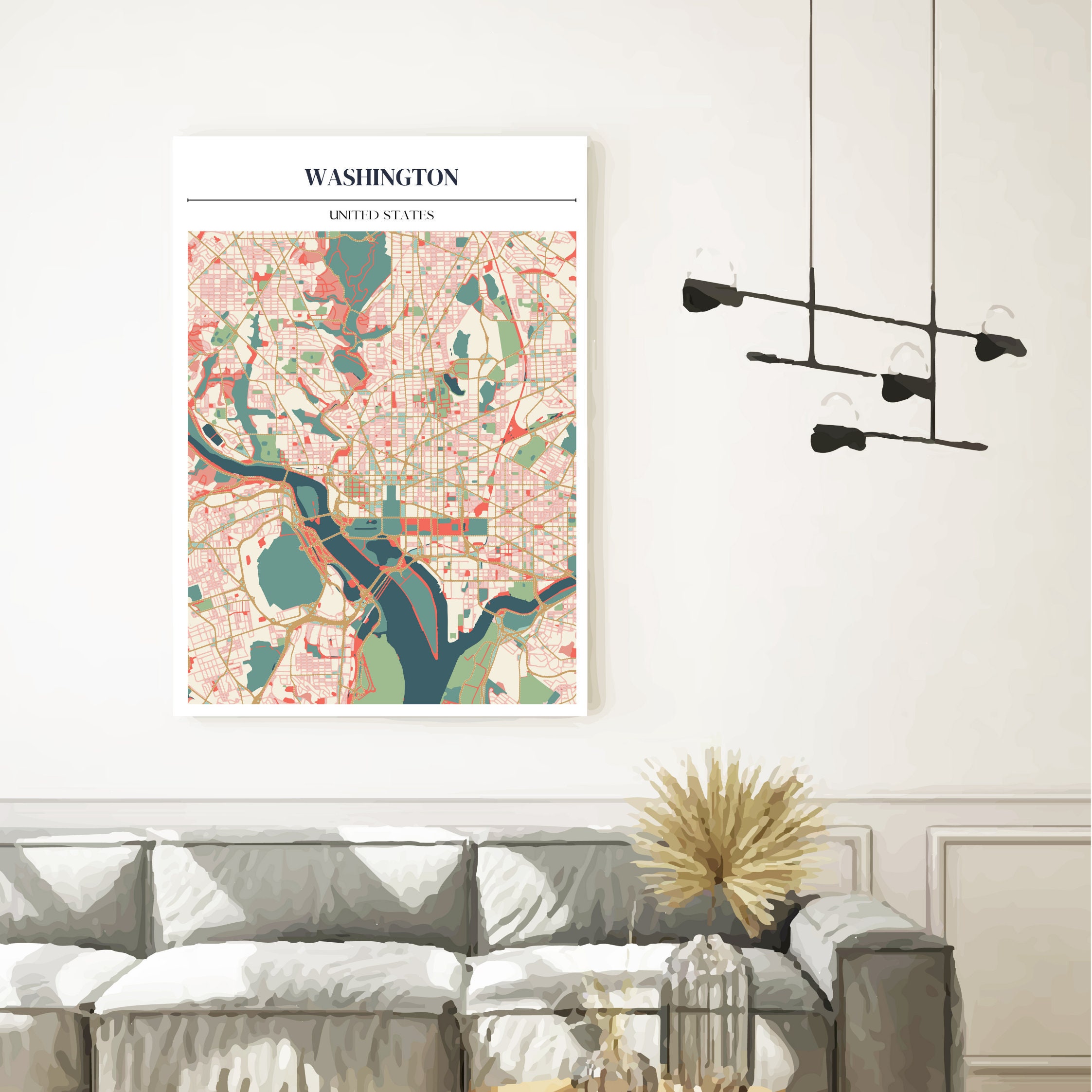 Printable Custom Map, City Map Print, City Map Digital Print, Custom ...