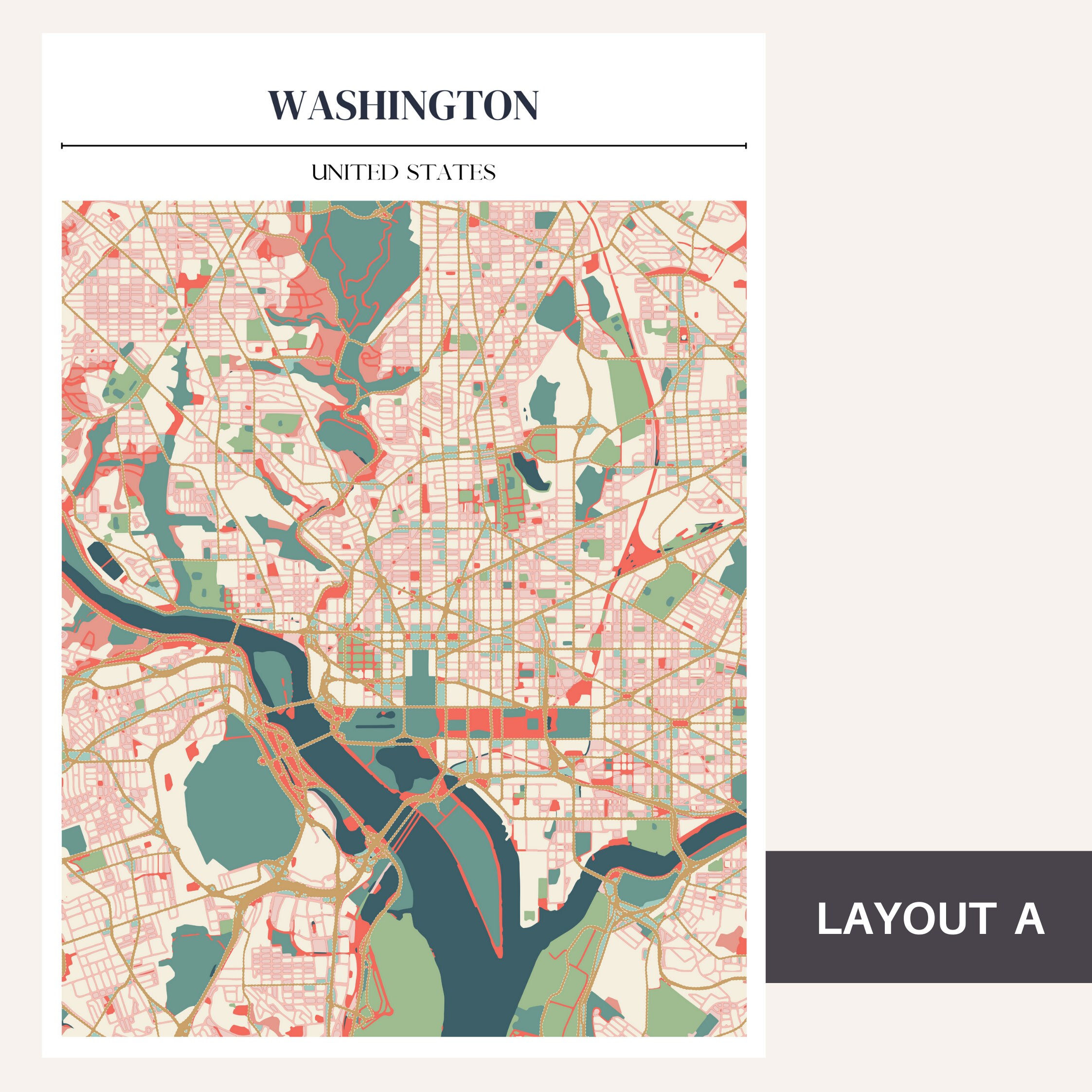 Printable Custom Map, City Map Print, City Map Digital Print, Custom ...