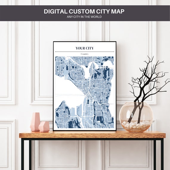 Custom City Map Print City Map Digital Print Custom Map | Etsy