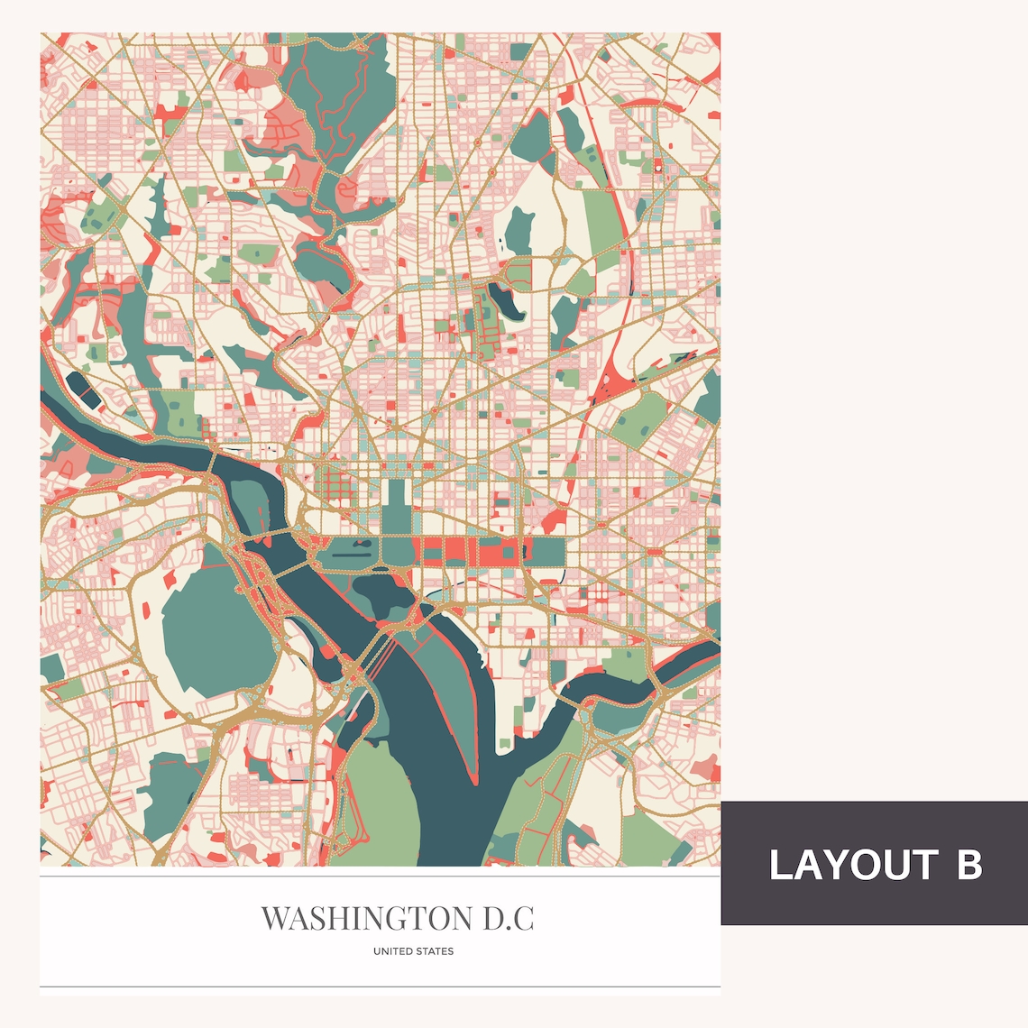 Printable Custom Map, City Map Print, City Map Digital Print, Custom ...