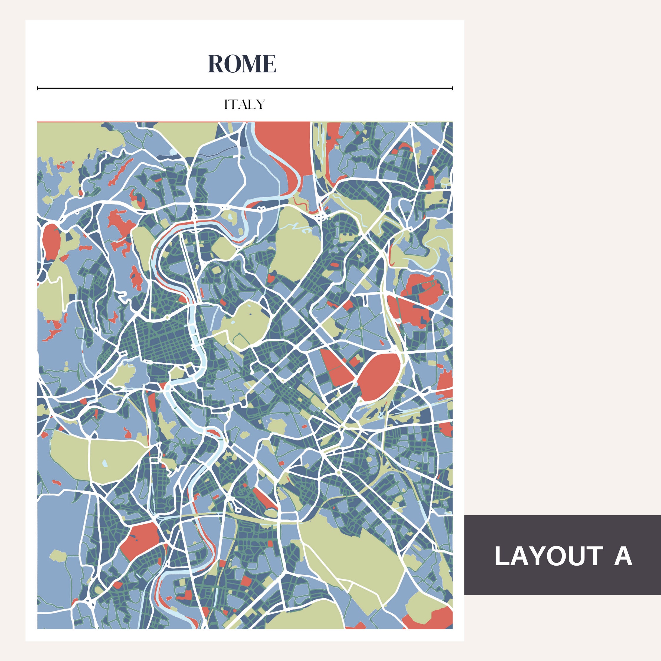 Custom City Map Print, City Map Digital Print, Custom Map Gift ...