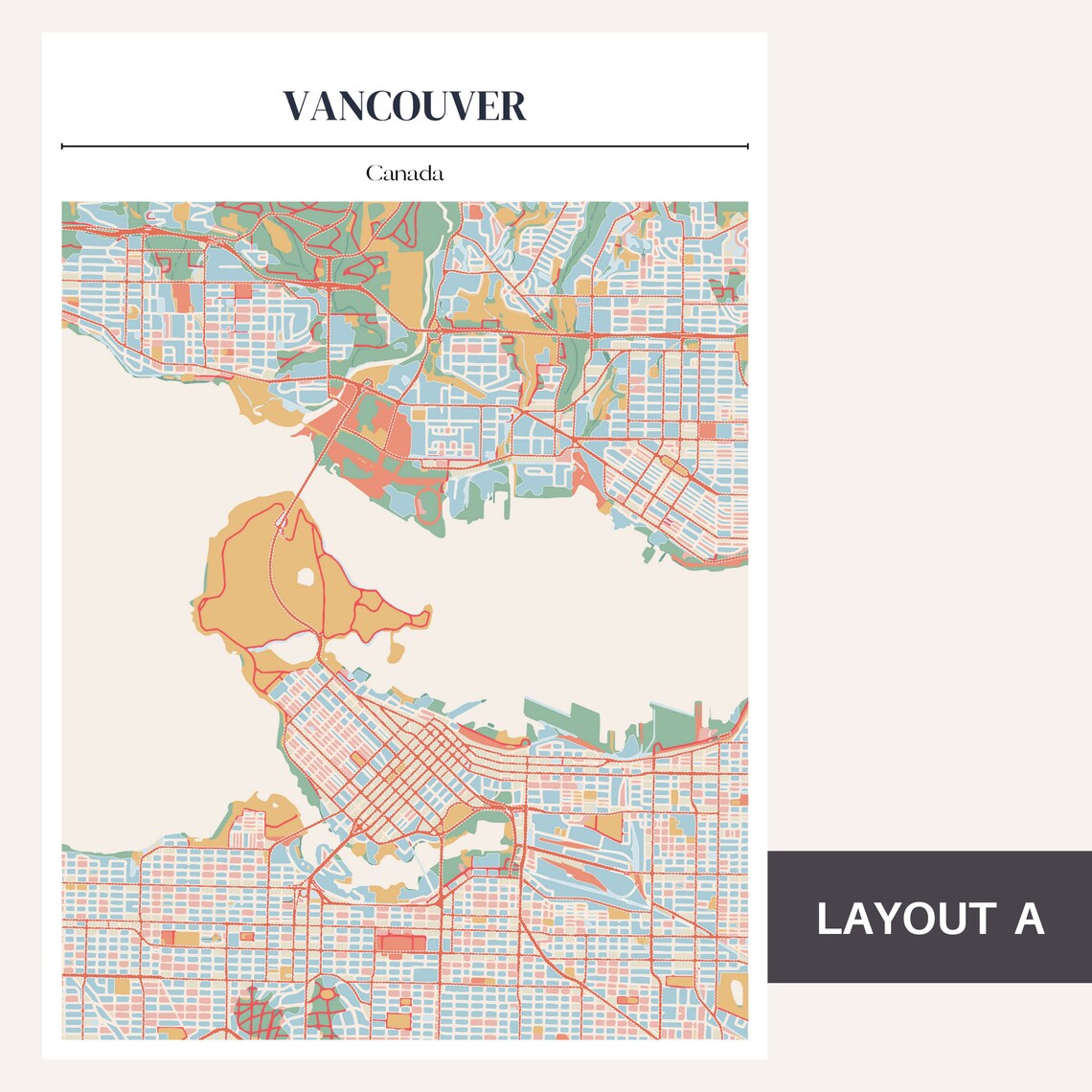 Custom City Map Print, City Map Digital Print, Custom Map Gift ...