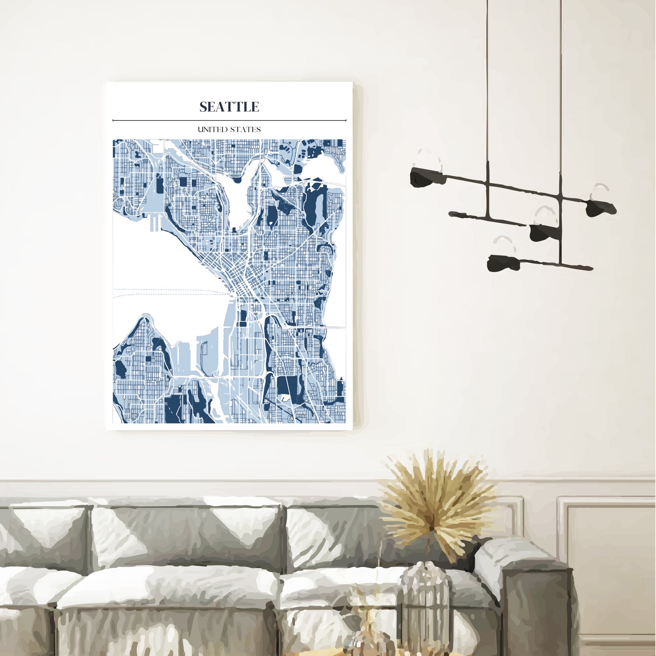 Custom City Map Print, City Map Digital Print, Custom Map Gift ...