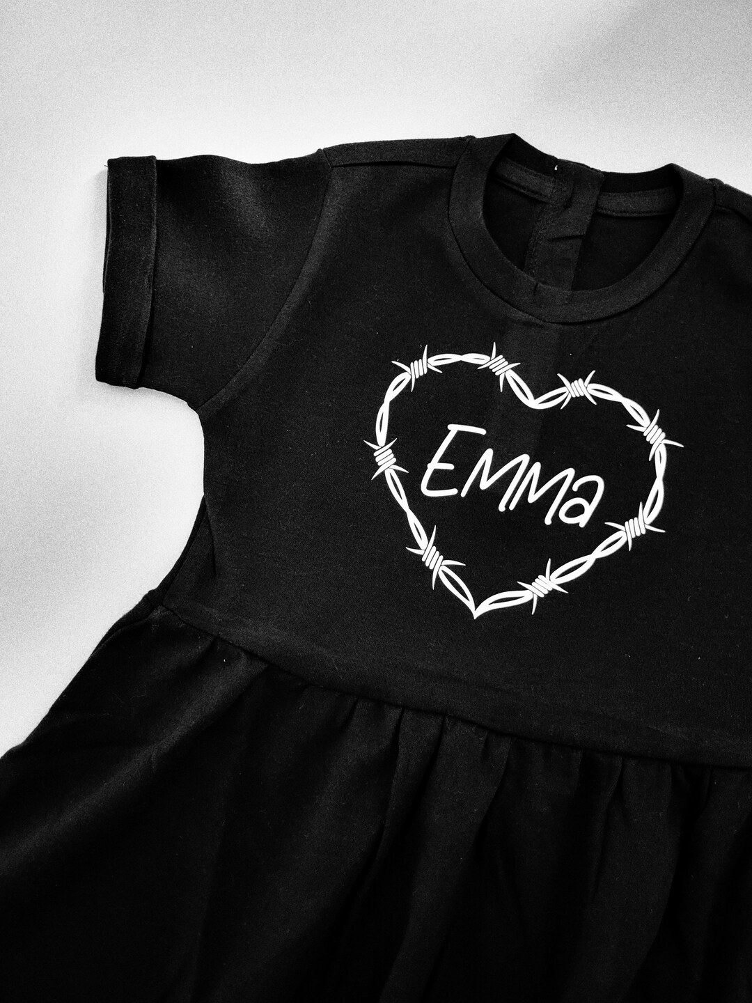 Personalised Name Dress / Goth Kids / Custom Kids / Barbed Wire / Kids ...