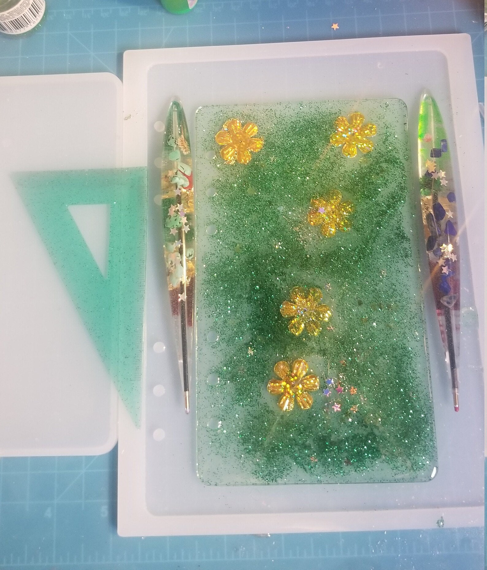 Hand Crafted Resin Stationary Set Which Includes a Notebook, 2 Pens and ...