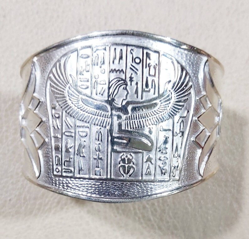 Egyptian Handmade Sterling Silver 925 Winged Isis Cuff - Etsy
