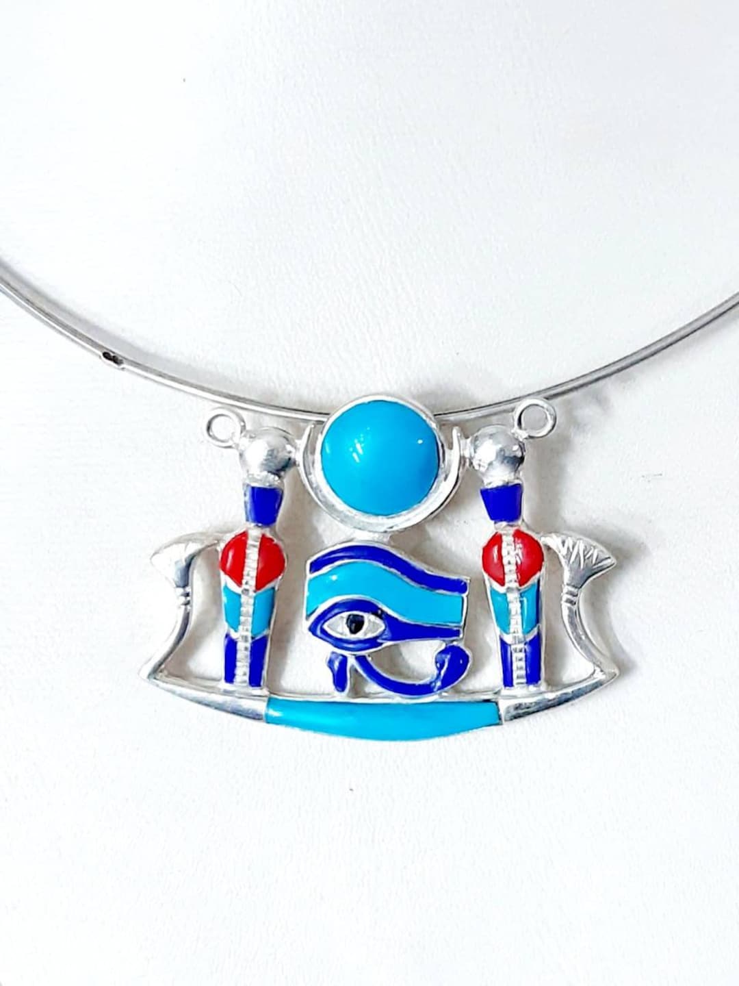 Egyptian Handmade Silver 925 Eye of Ra With Gemstones,world Wide ...