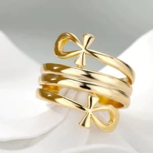 Handmade Egyptian 18K Key of Life Ring - Etsy