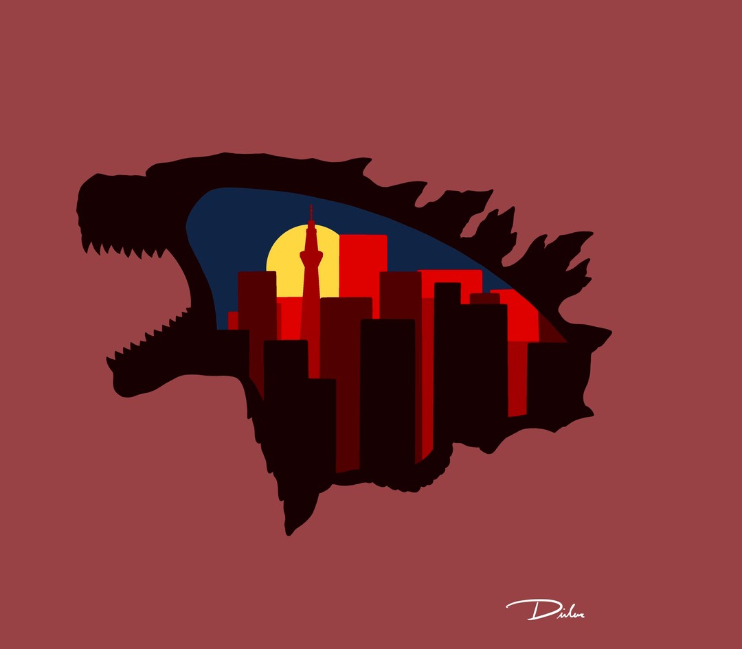 Godzilla Decor Design - Layered Vector Laser Cut Files (SVG, PNG) - Etsy