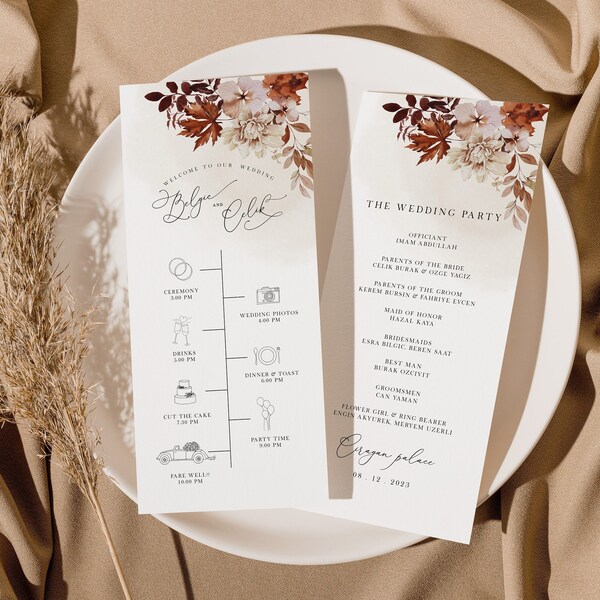 Fall Wedding Program - Etsy