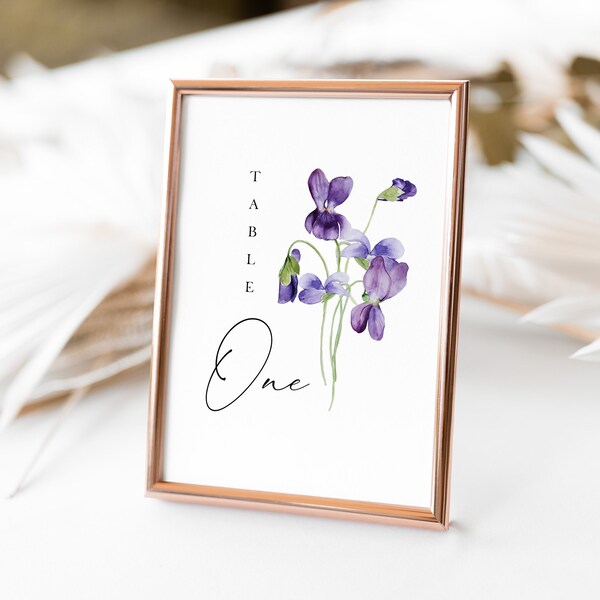 Purple Table Number - Etsy