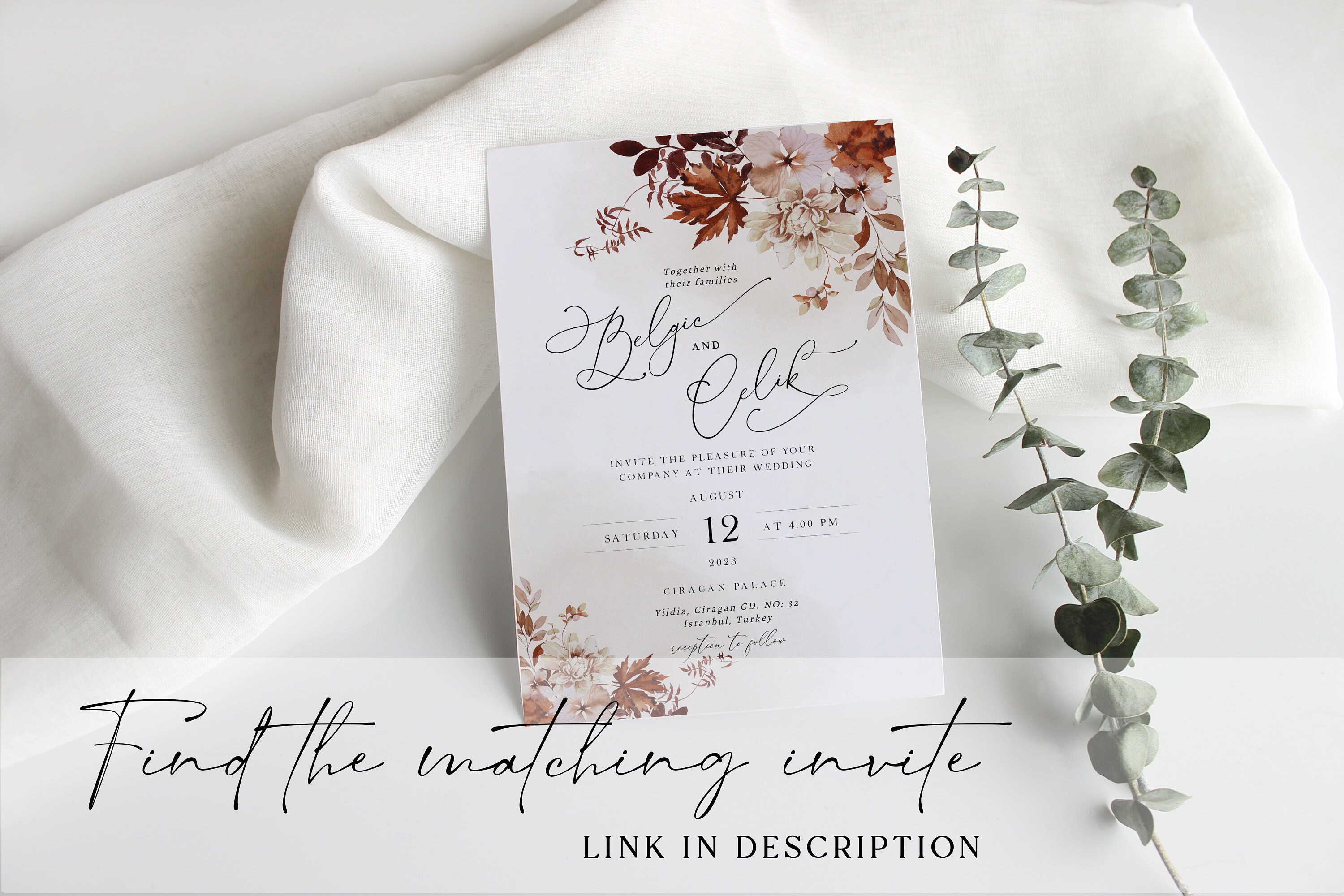 Rustic Save the Date and Evite Invite Template, Fall Save the Date ...