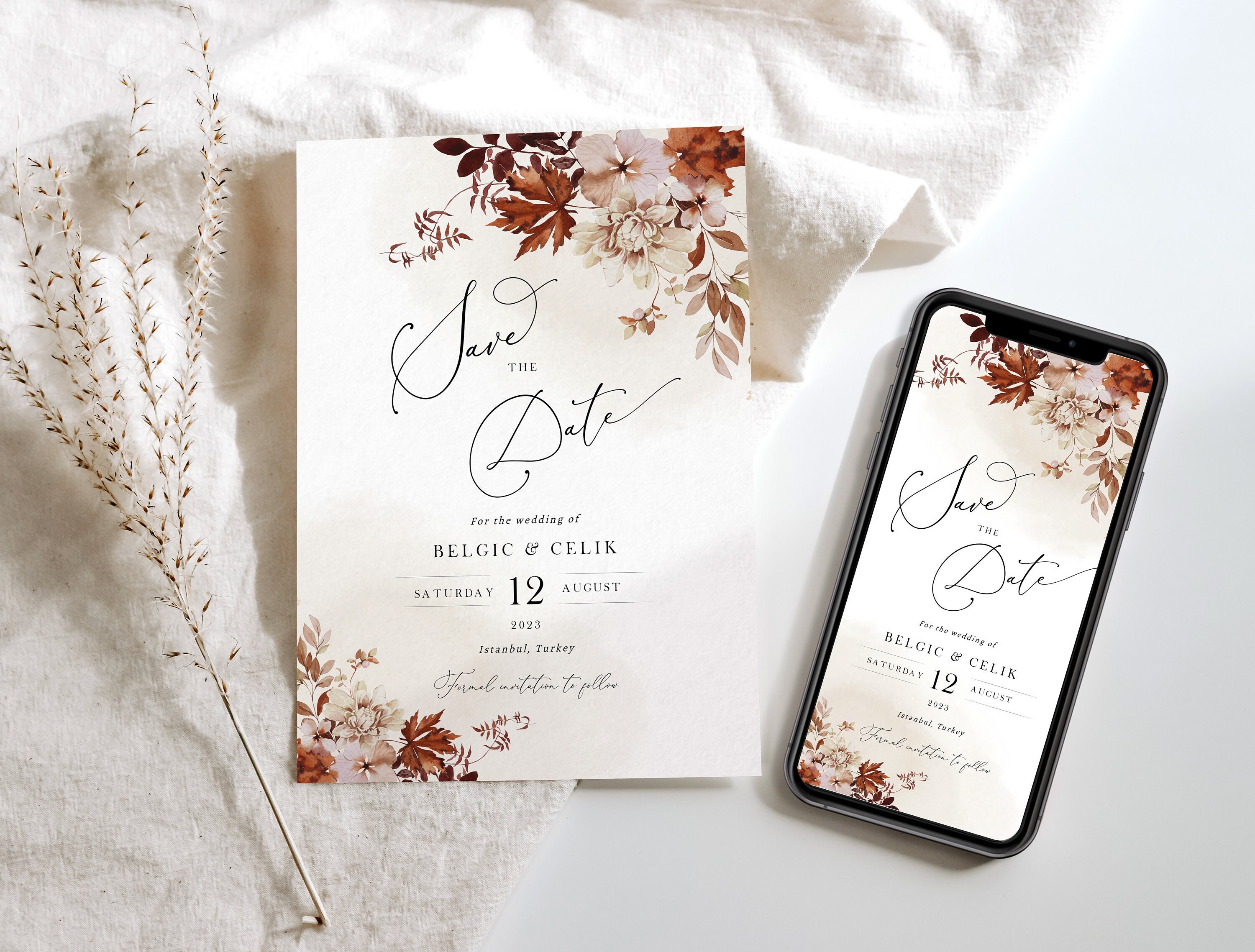 Rustic Save the Date and Evite Invite Template, Fall Save the Date ...