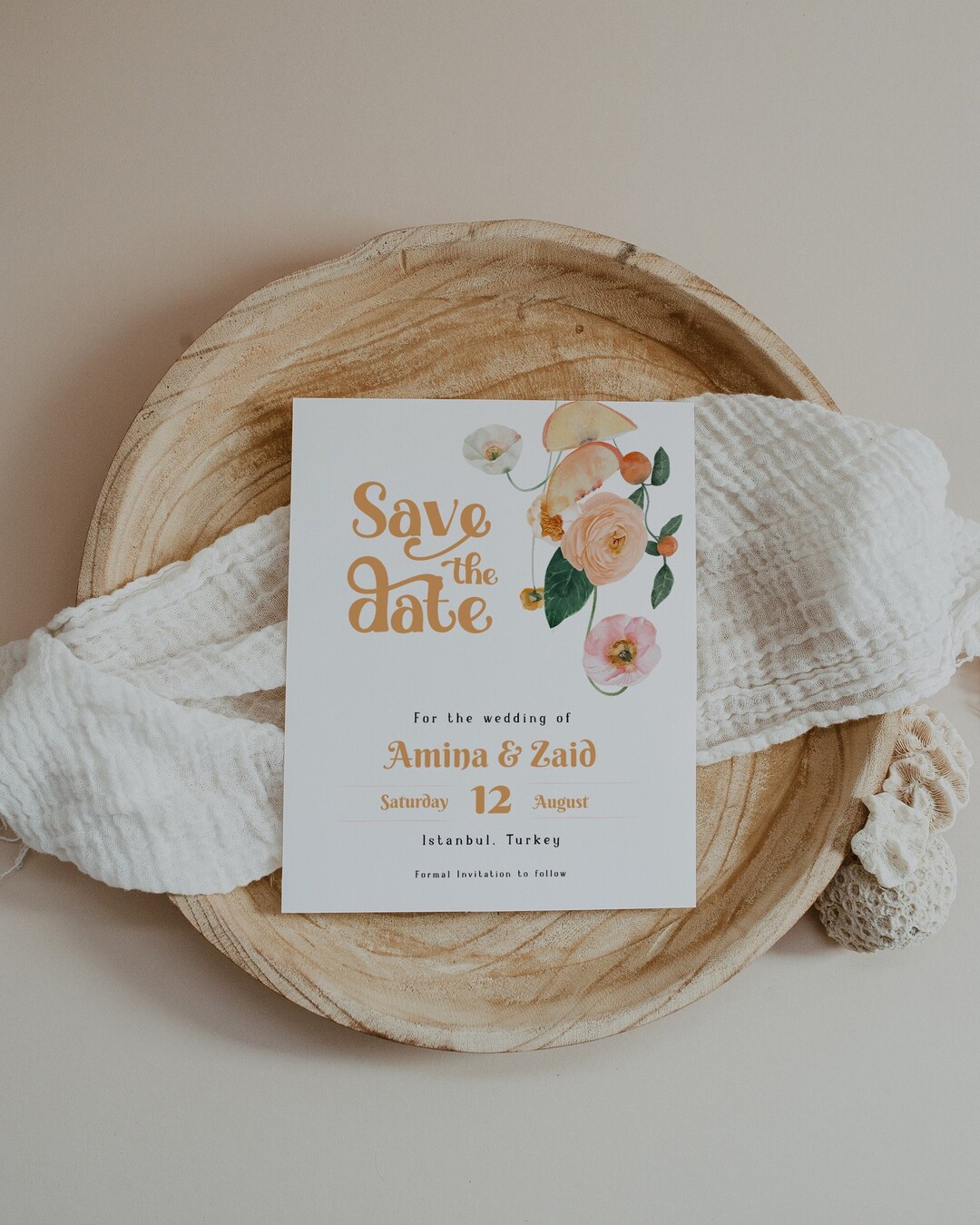 Retro Save the Date Groovy Save the Date Boho Tropical - Etsy