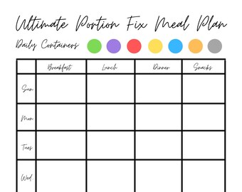 21 Day Portion Control Diet Plan Printables: (Instant Download) - Etsy