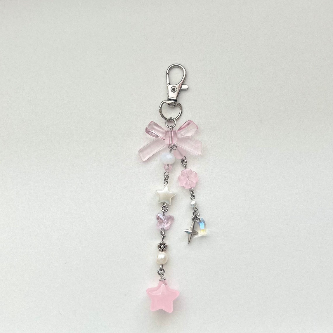 Pink Fantasies Keychain !! Handmade Cute Pink Coquette Bow Keychain - Etsy