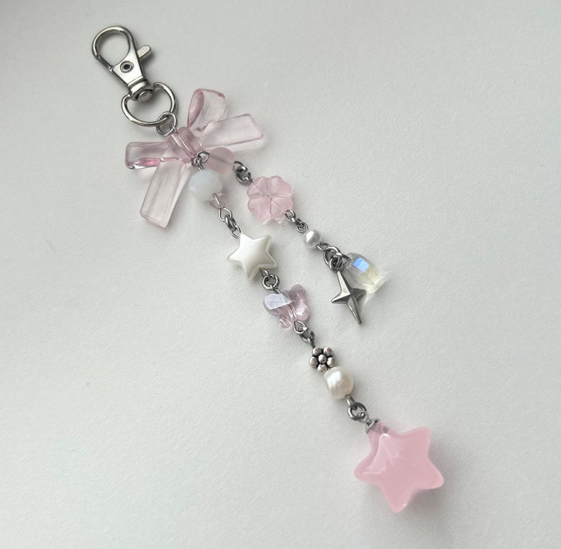 Pink Fantasies Keychain !! Handmade Cute Pink Coquette Bow Keychain - Etsy