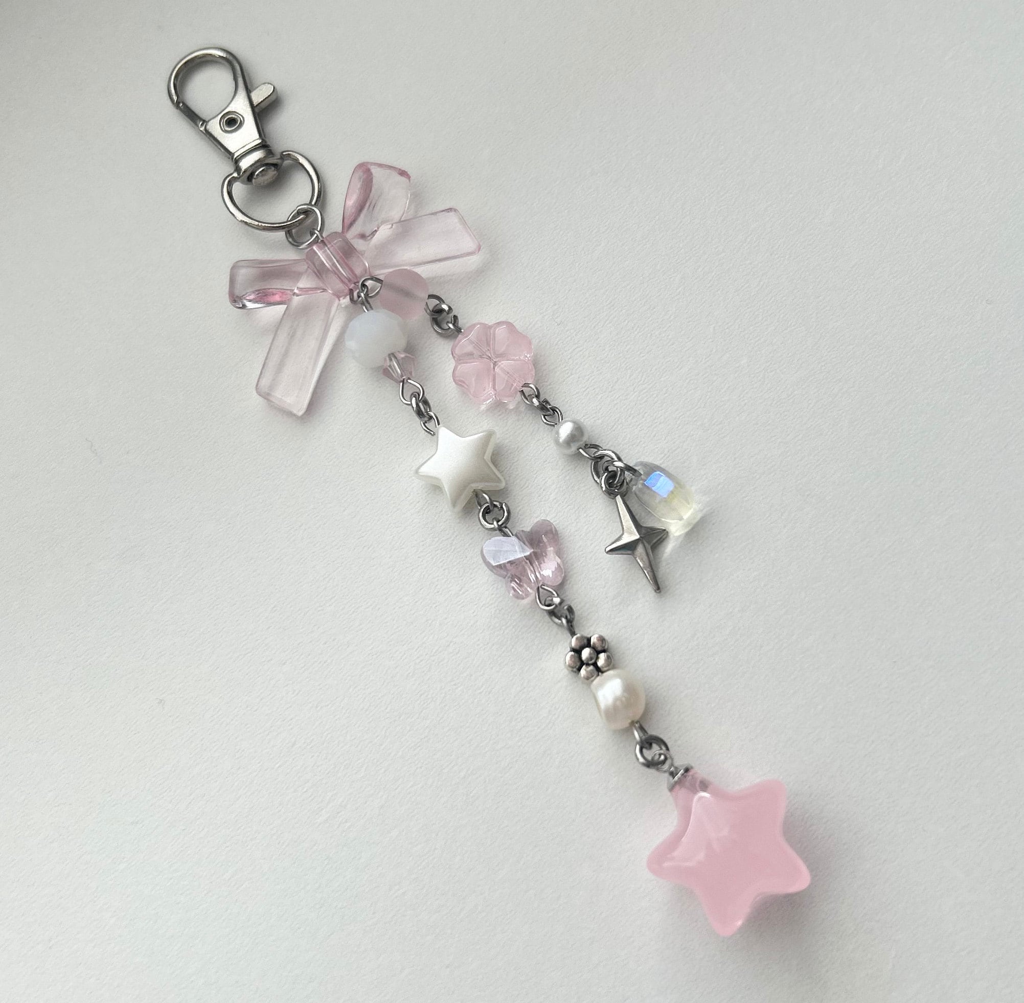 Pink Fantasies Keychain Handmade Cute Pink Coquette Bow Keychain - Etsy