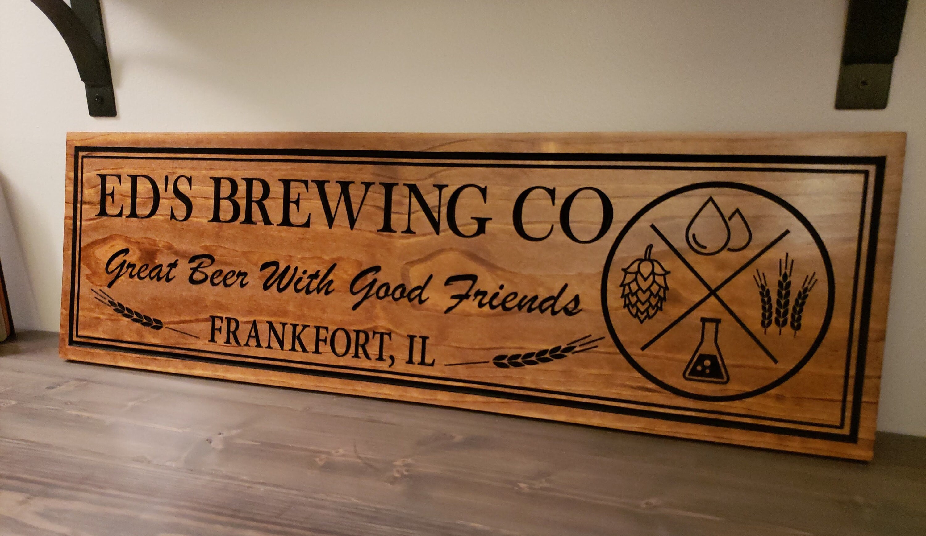 Brewing Co Wood Carved Sign, Game Room, Man Cave Sign, Craft Beer Decor ...
