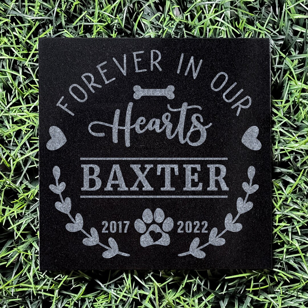 Dog Memorial | Personalized Pet Memorial Stone | Custom Black Granite ...