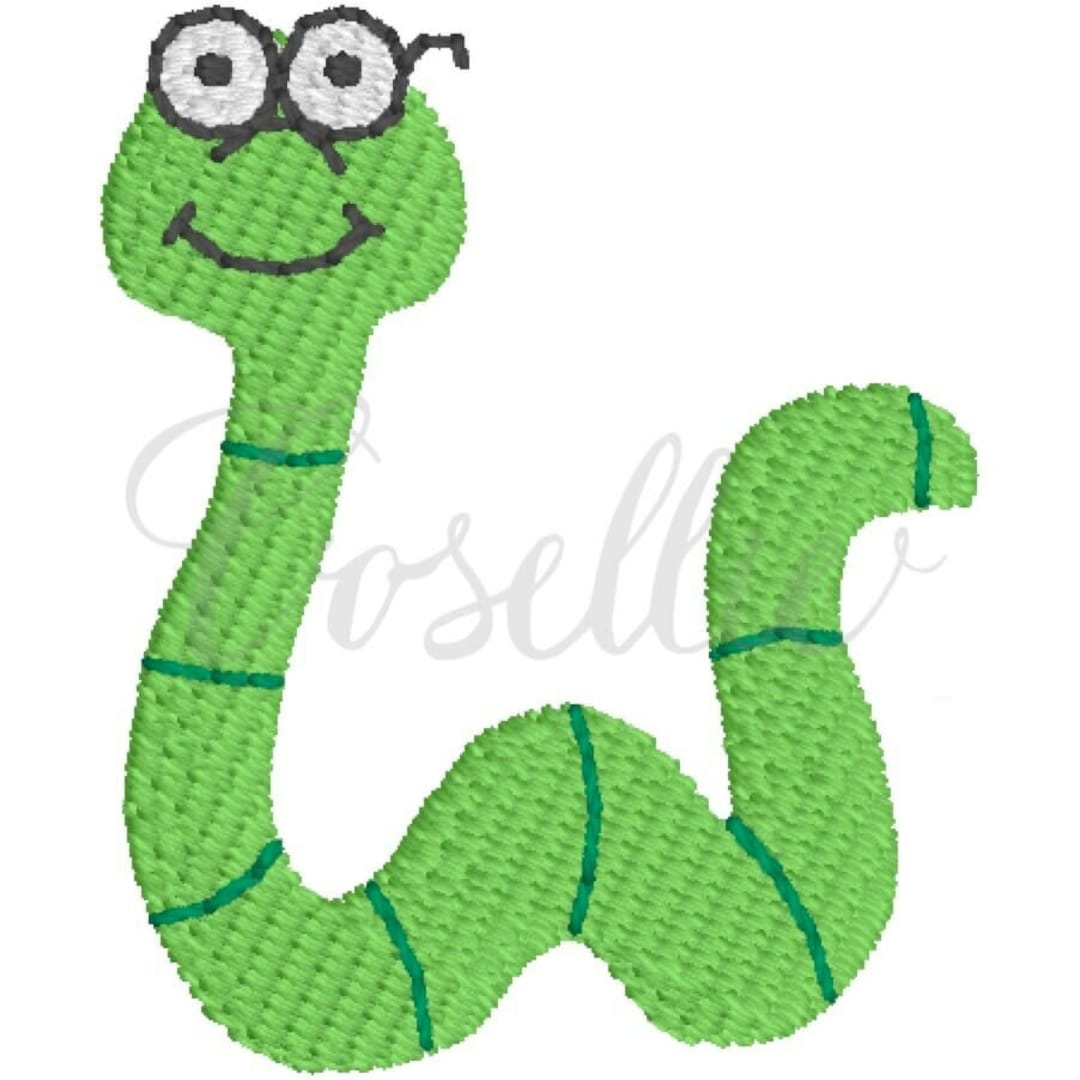 Mini Bookworm Embroidery Design, Books, Crayons, Vintage Crayons, Back ...