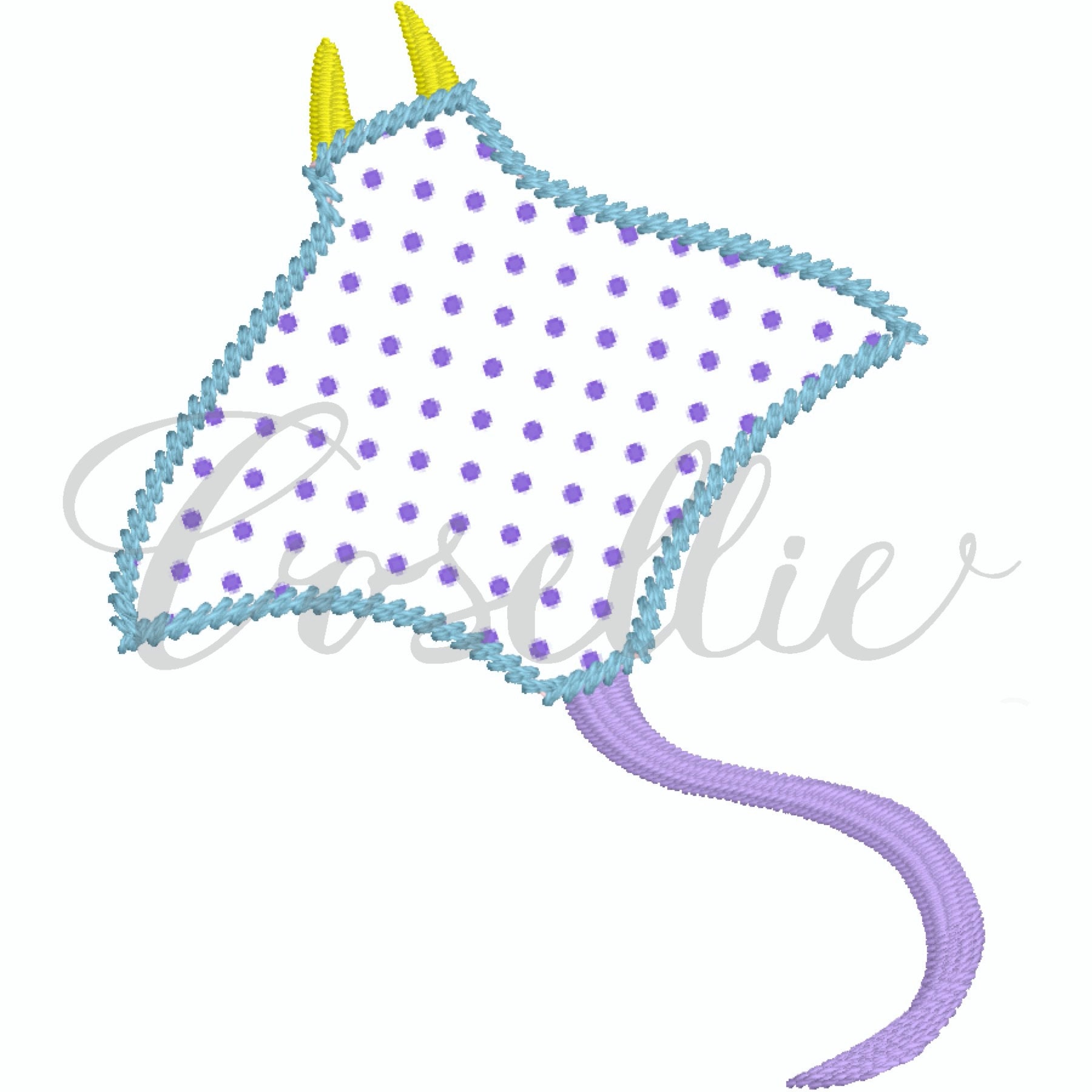 Stingray Applique Embroidery Design Stingray Embroidery - Etsy