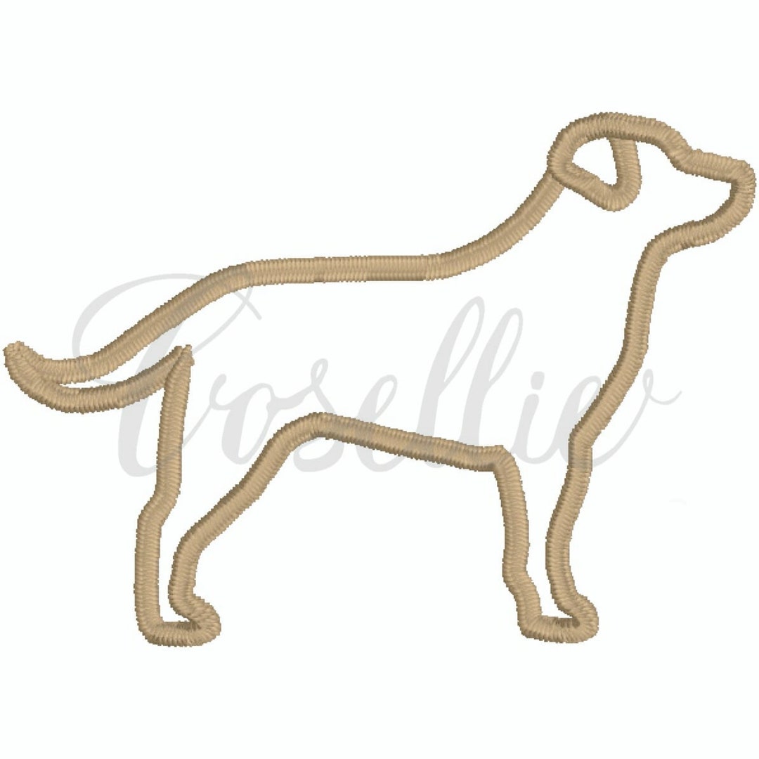 Labrador Outline Embroidery Design, Sketch Labrador Retriever, Golden ...
