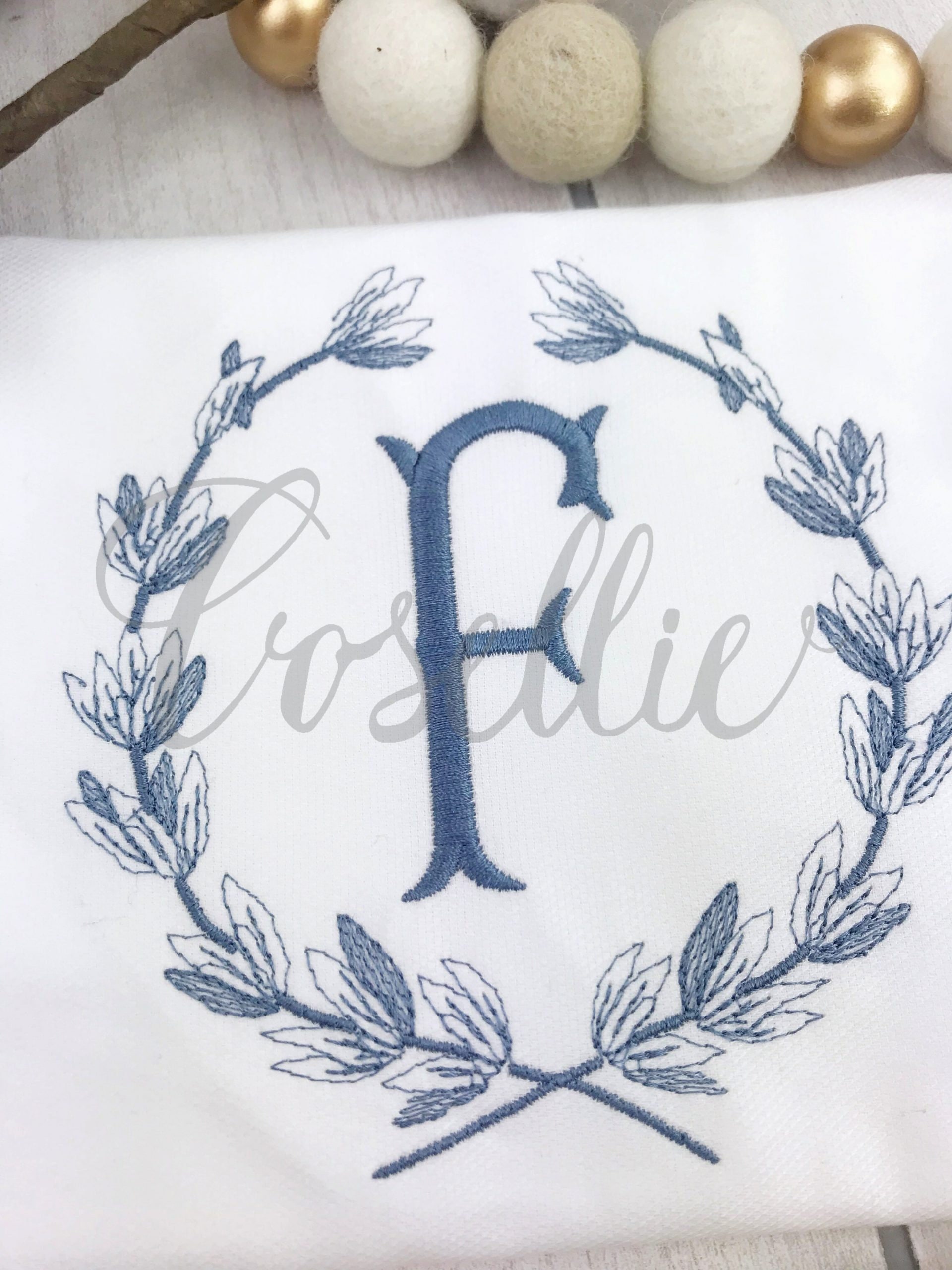 Viney Wreath Embroidery Design Laurel Wreath Frame Laurel - Etsy