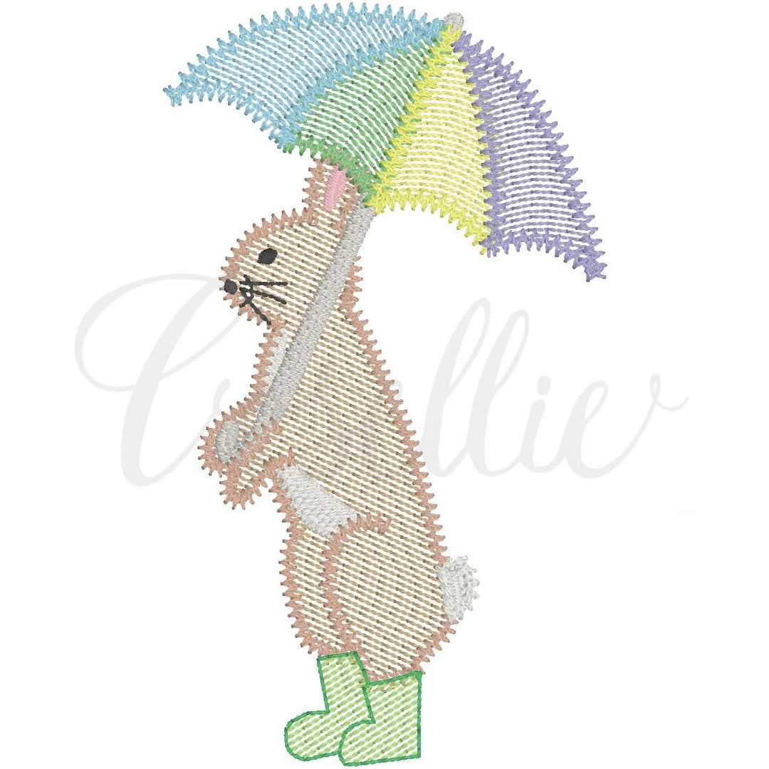 Bunny in Boots Embroidery Design, Vintage Bunny, Rabbit, Spring ...