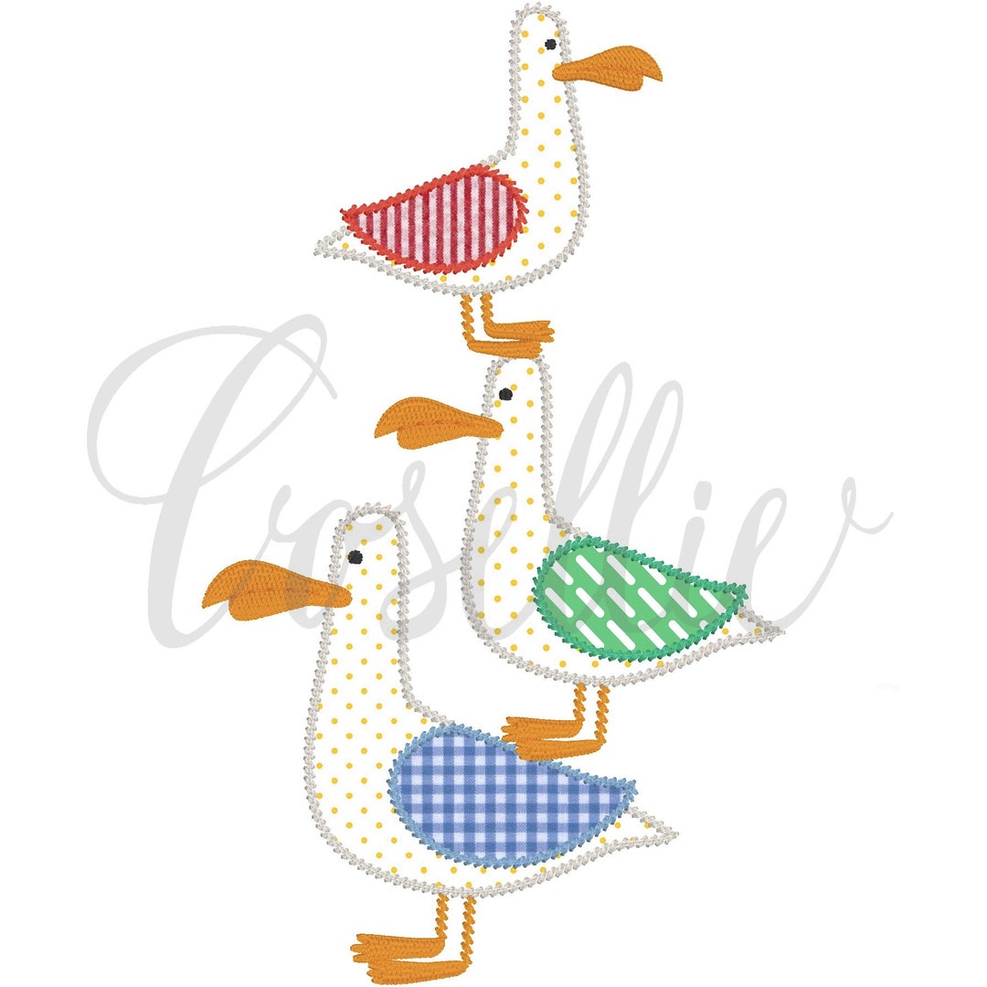 Seagulls Applique Embroidery Design - Stacked Seagulls Embroidery ...