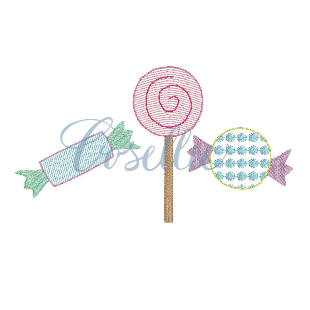 Candy Quick Stitch Embroidery Design, Candy Embroidery Design, Lollipop ...