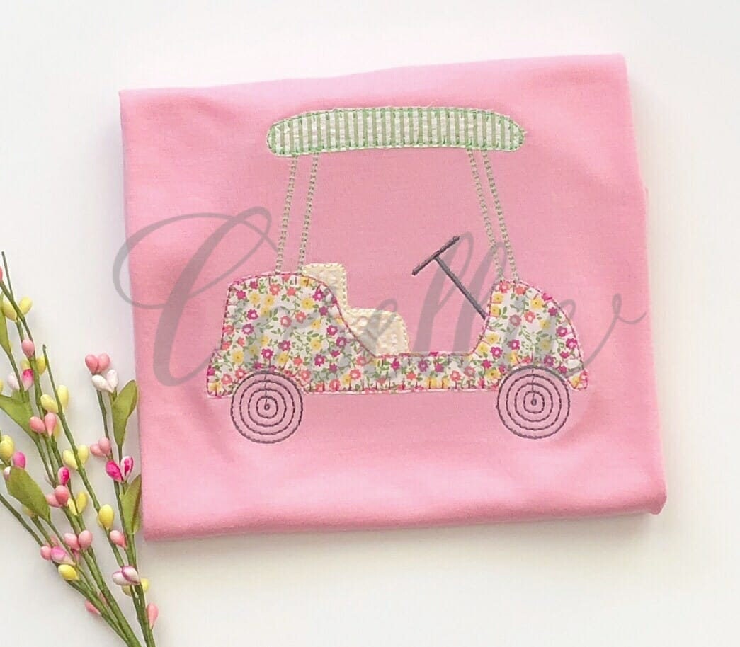 Golf Cart Applique Embroidery Design Golf Embroidery Design - Etsy
