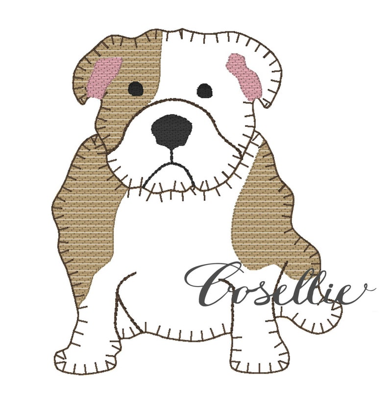 Bulldog Embroidery Design Dog Embroidery Design Bulldog - Etsy