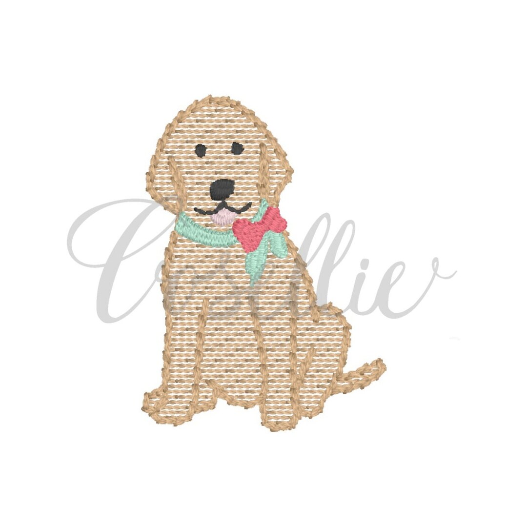 Mini Lab Girl Embroidery Design, Vintage Lab, Girl Dog, Mini Dog ...