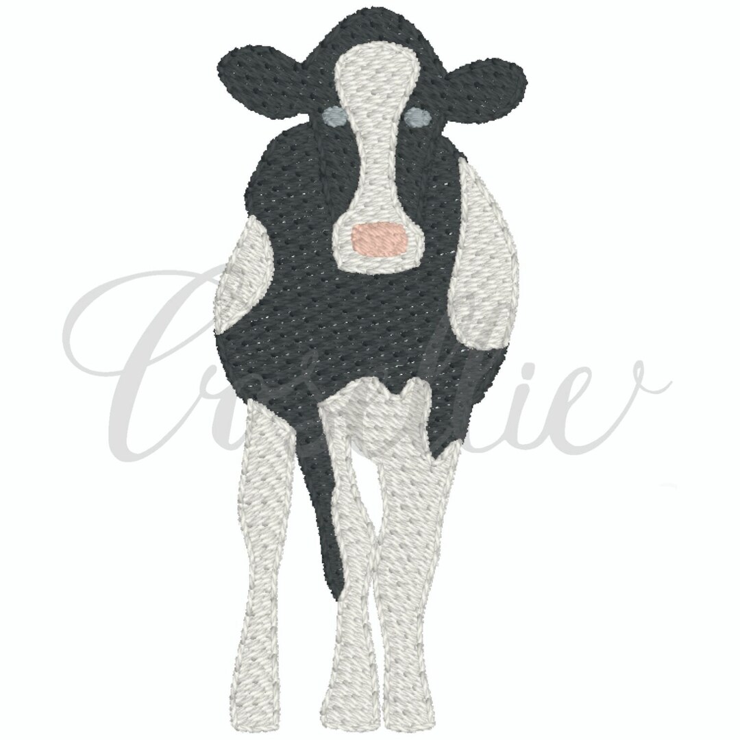 Mini Dairy Cow Embroidery Design, Mini Cow, Cow, Farm Animals, Farm ...